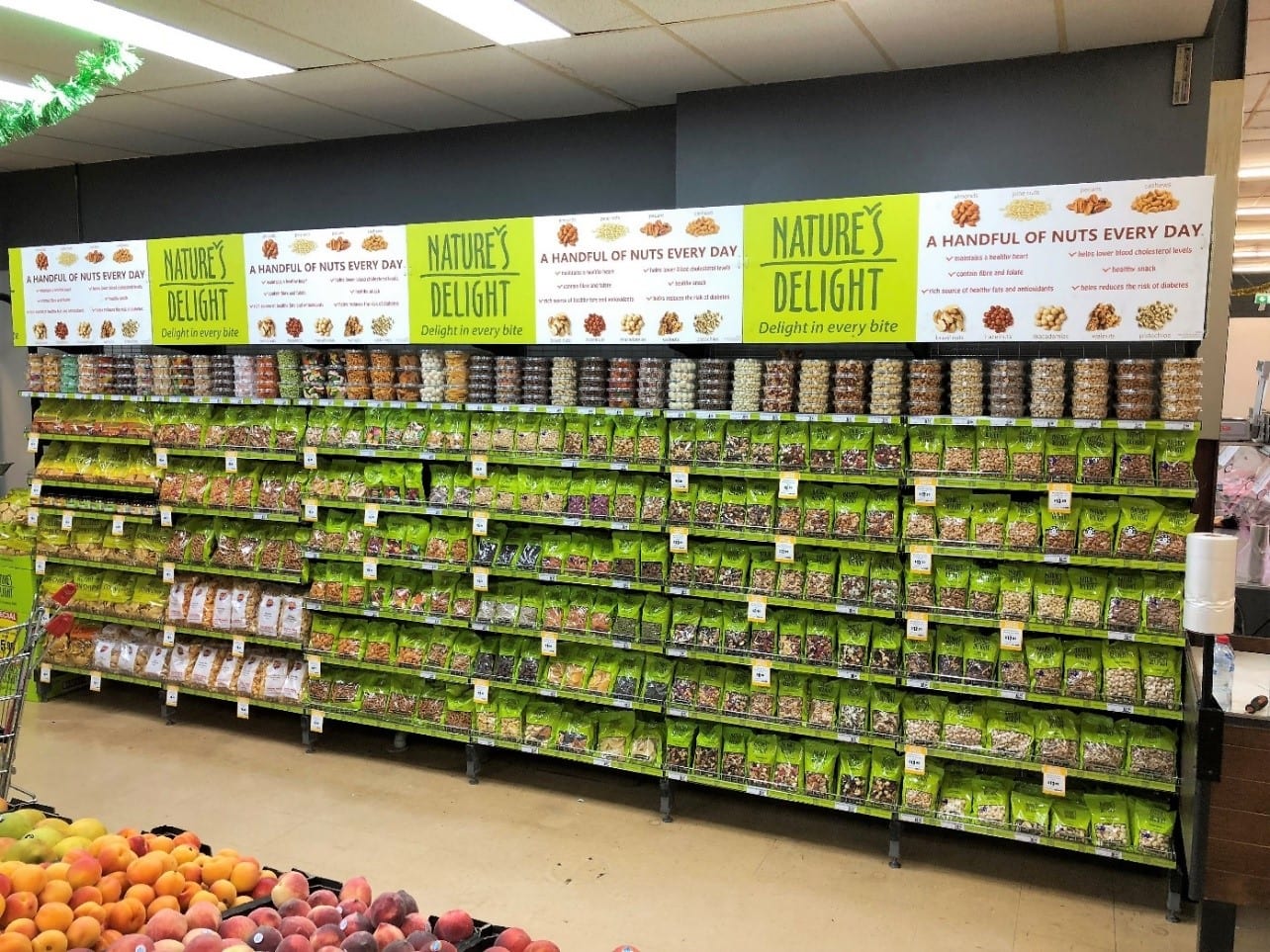 Cabinet & Bin Displays | Shop fittment & Layouts | Fruit & Veg | Nuts