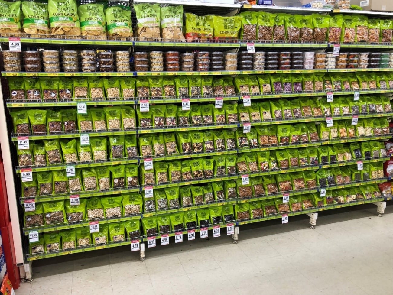 Cabinet & Bin Displays | Shop fittment & Layouts | Fruit & Veg | Nuts